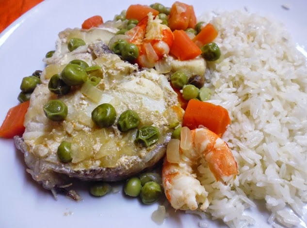 Cantinho da Somi: Maruca com ervilhas e gambas
