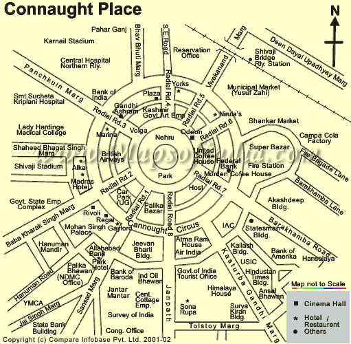 Top Tourist Place India : Delhi Map