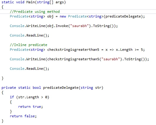 Predicate delegate in C# ~ A Developer Journey who codes for fun