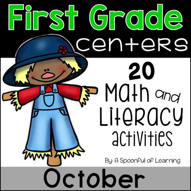 October Centers - First Grade - A Spoonful of Learning