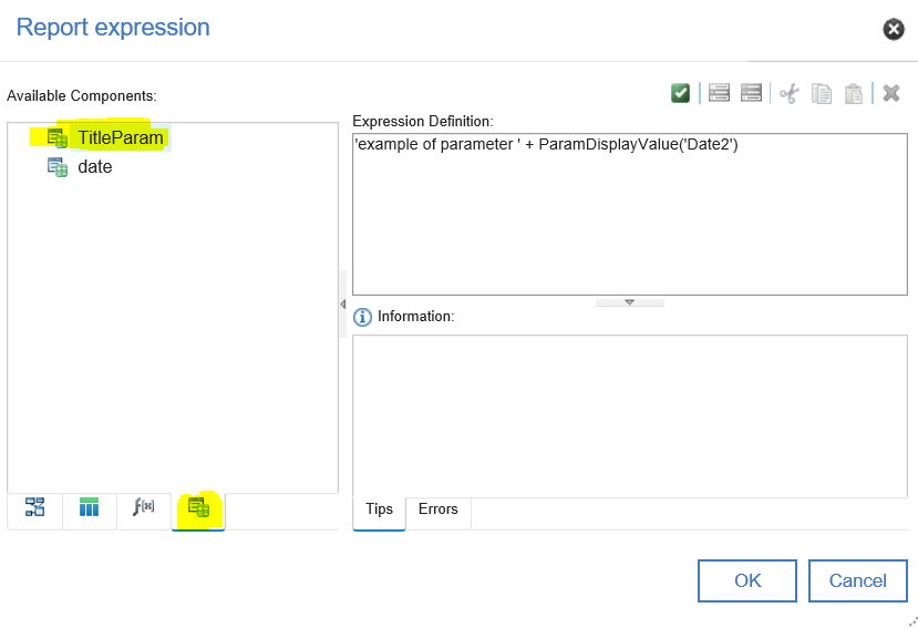 Tips And Tricks Dev: Cognos 11 - 10 Report title with Parameter - Dynamic