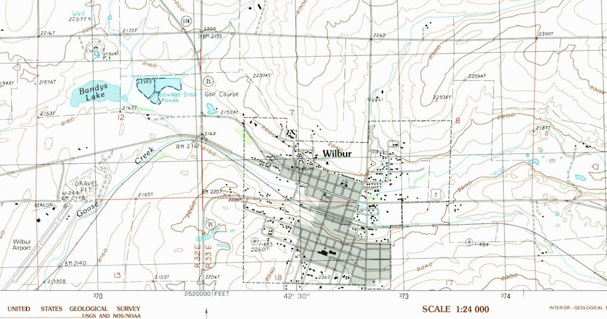 Big Bend Railroad History: 1989 Wilbur Topo Map