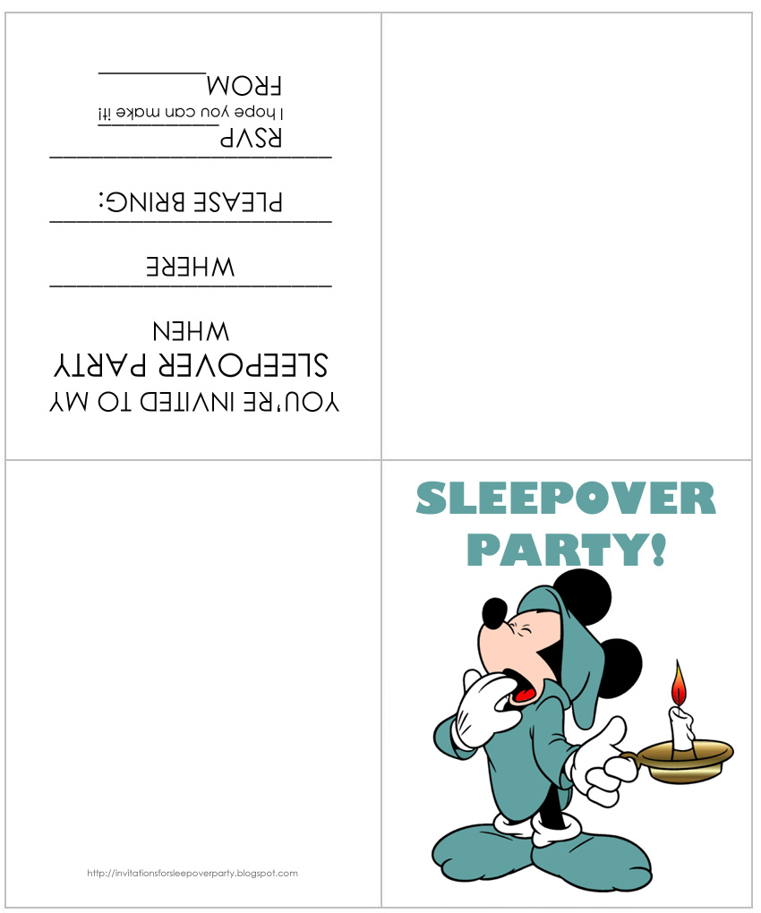 INVITATIONS FOR SLEEPOVER PARTY