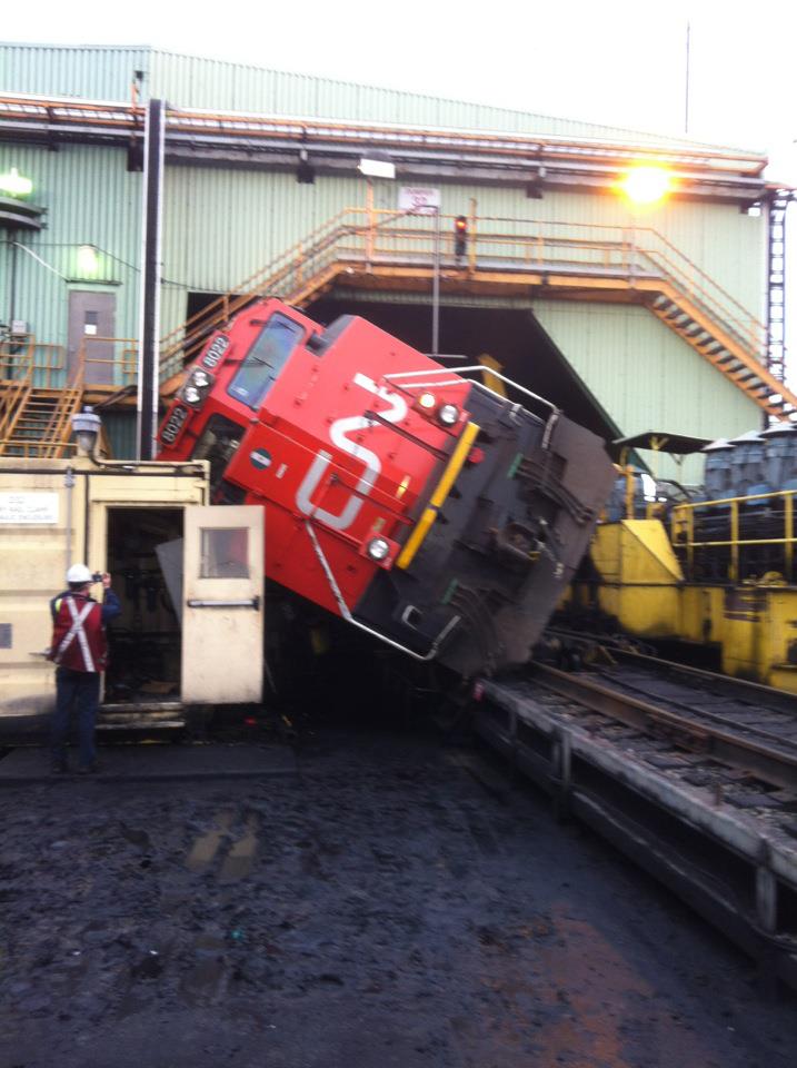 Prince Rupert Rail Images: Roberts Bank Rotary Dumper mishap