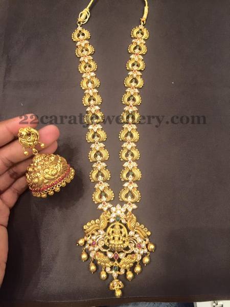 Antique Work Peacock Long Chain - Jewellery Designs