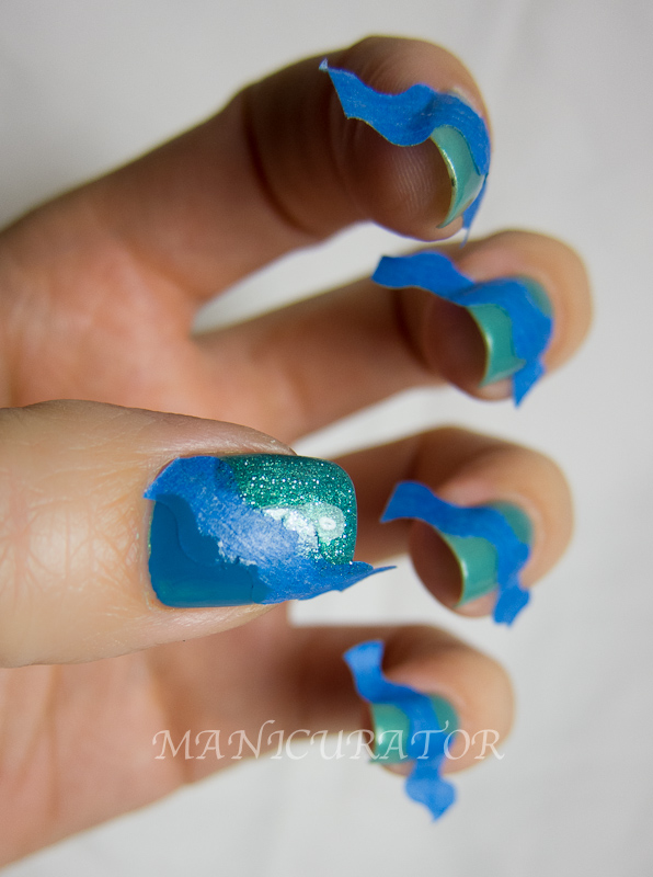 Waves Nail Art with tutorial