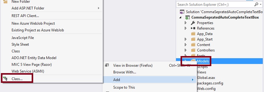 Comma Separated Auto Complete Textbox In Asp Mvc Using Jquery Json