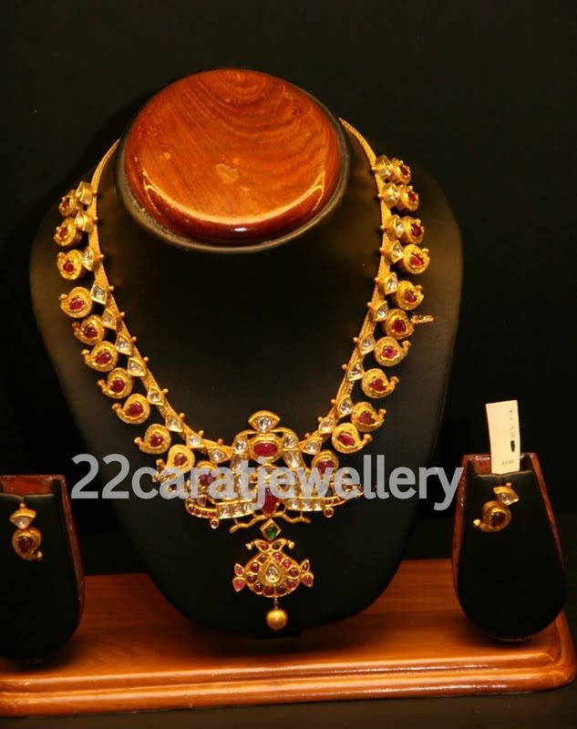 Gold Antique Mango Necklace Sets at Hiya Jewellery Exhibition ...