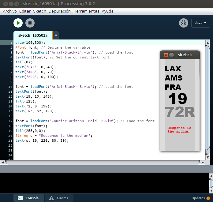 Processing en Secundaria: Ejemplos 9 (textos)
