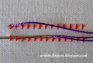 artisticfingers: Stitch tutorial - Threaded stitch
