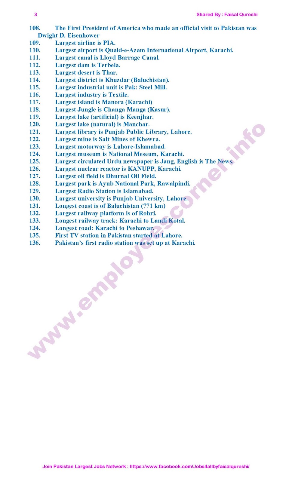 Pakistan General Knowledge MCQs Solved from Past Papers of PPSC, FPSC ...