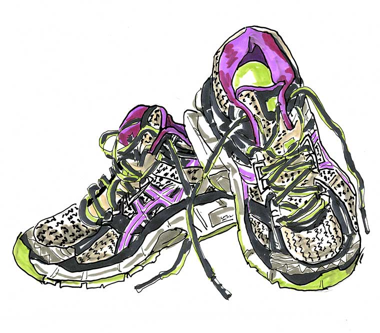 A Thousand Words ...: Freehand Drawings of Various Well Worn Running Shoes