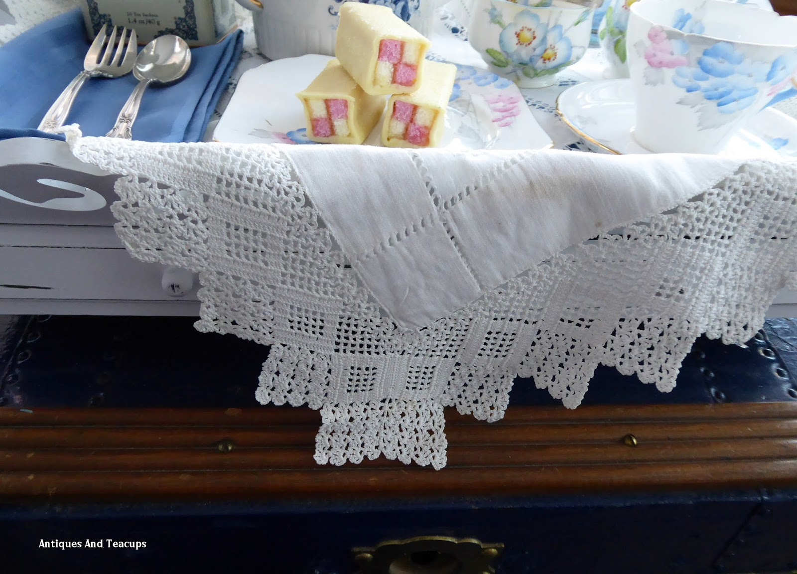 Antiques And Teacups: Tuesday Cuppa Tea Mother's Day Tea Battenburg Cake