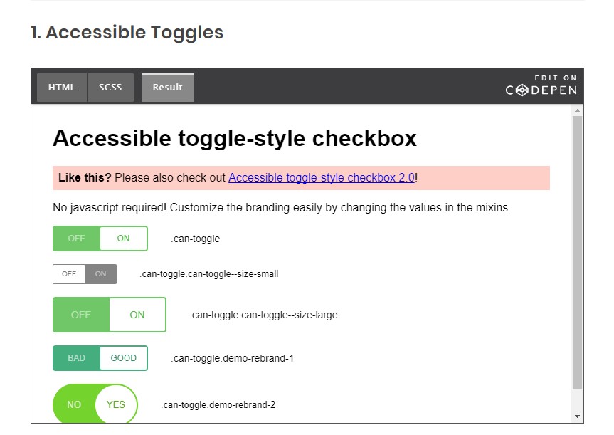 10 Free Customizable CSS Snippets for Radio Toggles & Switches - Misc 10 Free Customizable CSS Snippets for Radio Toggles & Switches - Misc