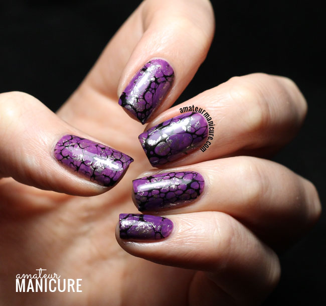 Amateur Manicure : A Nail Art Blog: Purple Turquoise Stone Nails