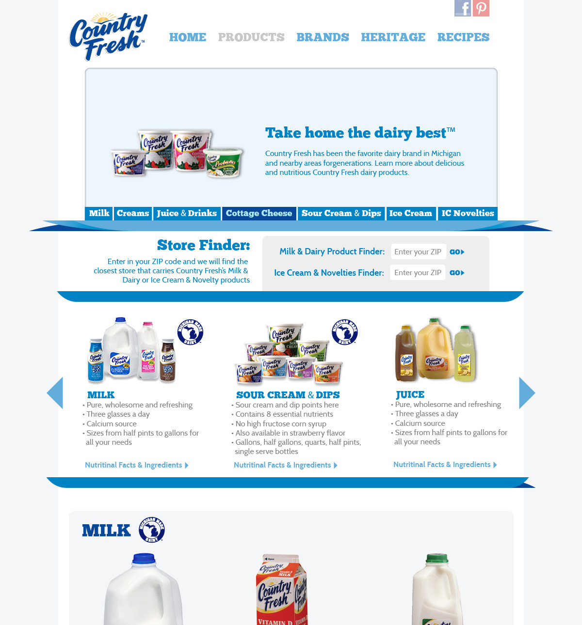 mark bolek | graphic designer portfolio: COUNTRY FRESH WEBSITE