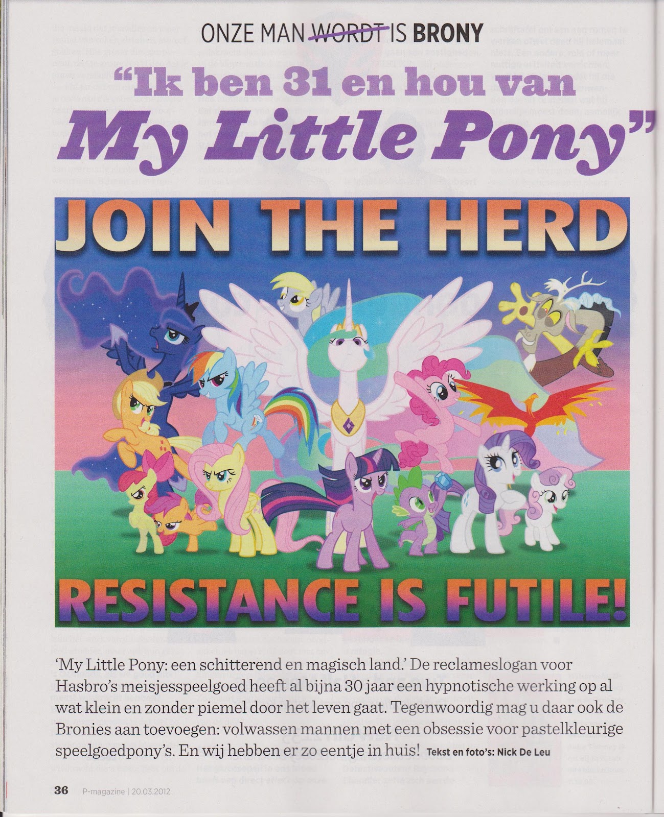 Equestria Daily - MLP Stuff!: Belgian Magazine Article About Bronies