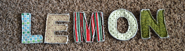 easy peasy lemon squeezy: Scrappy Fabric Letters