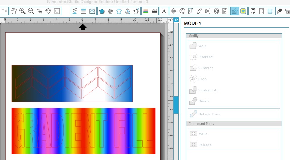 How to Gradient Fill a Multi Piece Design in Silhouette Studio ...