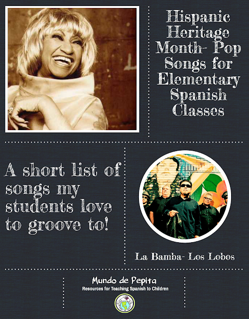 Hispanic Heritage Month- 16 Pop Songs for Elementary Spanish Class ...