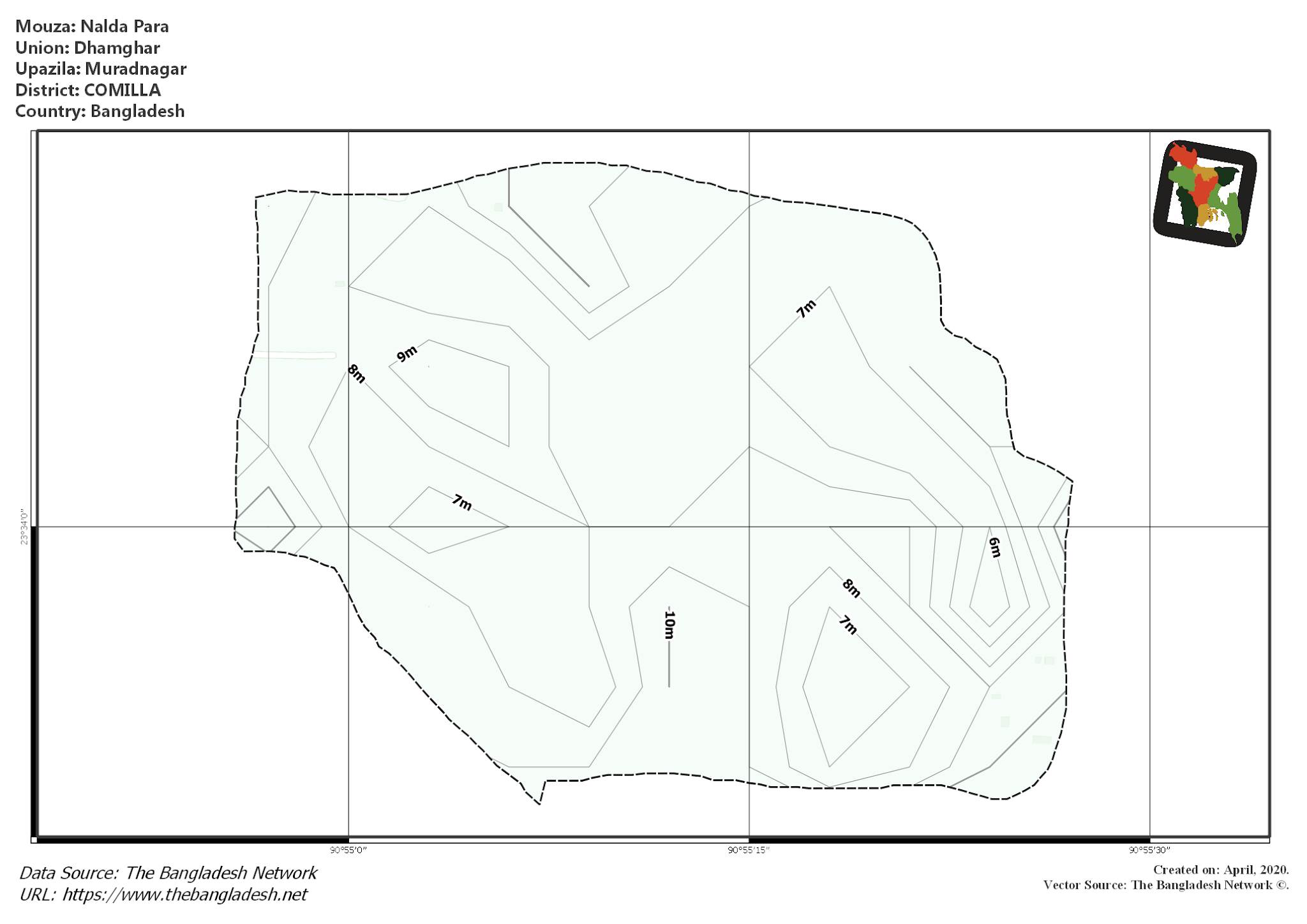 Map of Nalda Para Mouza, Muradnagar, Comilla