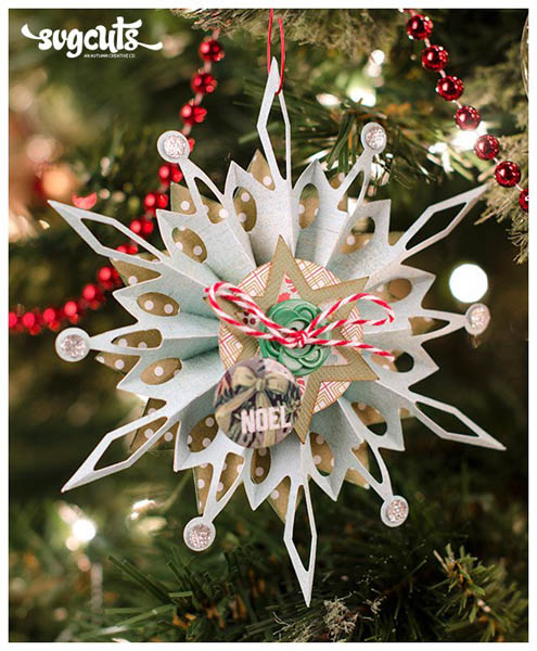 Paper Craft Creations: Icy Turquoise Snowflake Rosette Ornament