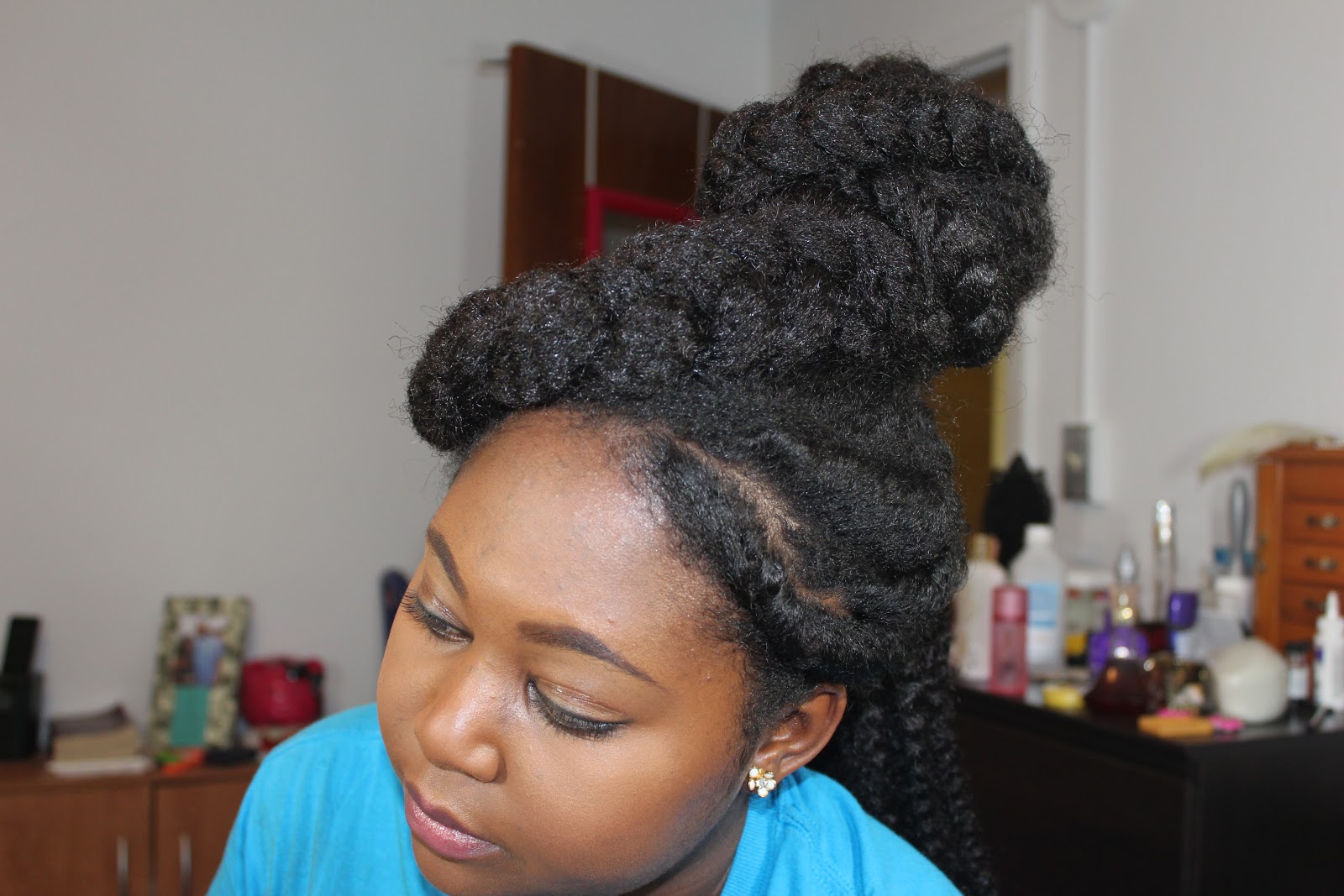 Miss Beauty Bunni: Natural Hair: Caribbean Queen Bun & Twists Up Do
