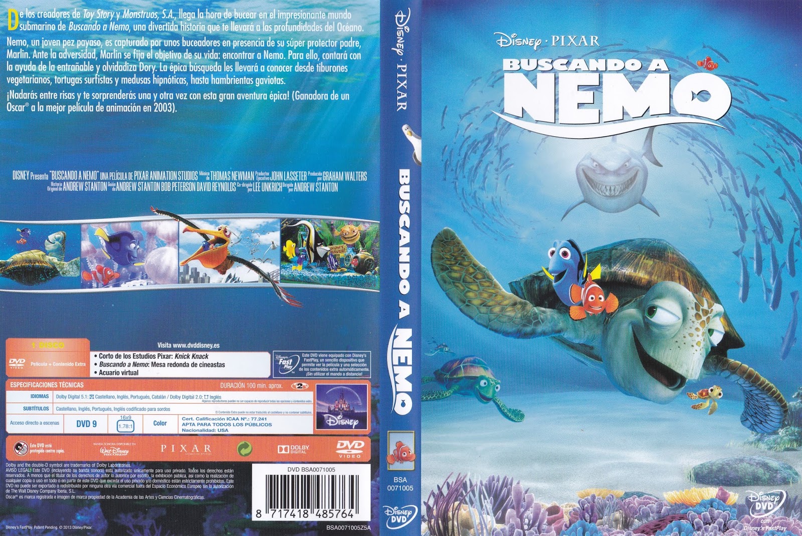 Caratulas de películas DVD para cajas CD: Buscando a Nemo (*) - [2003]