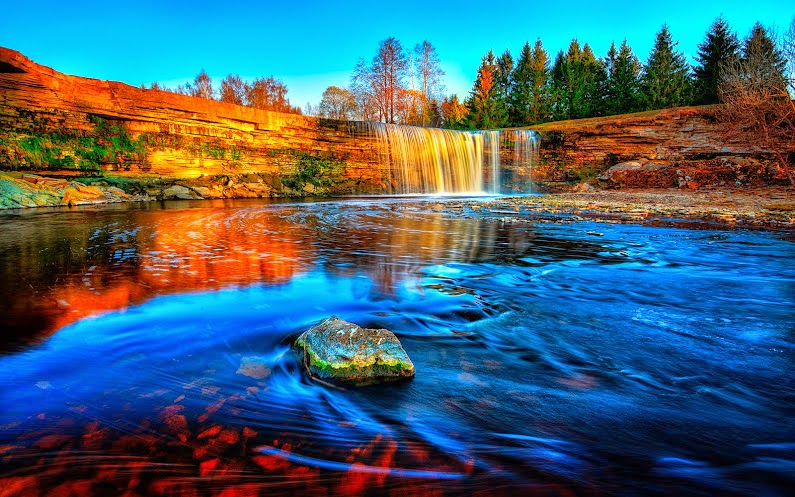 Wonderful World: Epic Fairytale Sunset at Jagala Waterfall in Estonia