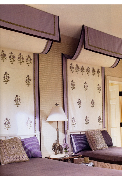 tuesday tip: fabric over the bed - loft & cottage