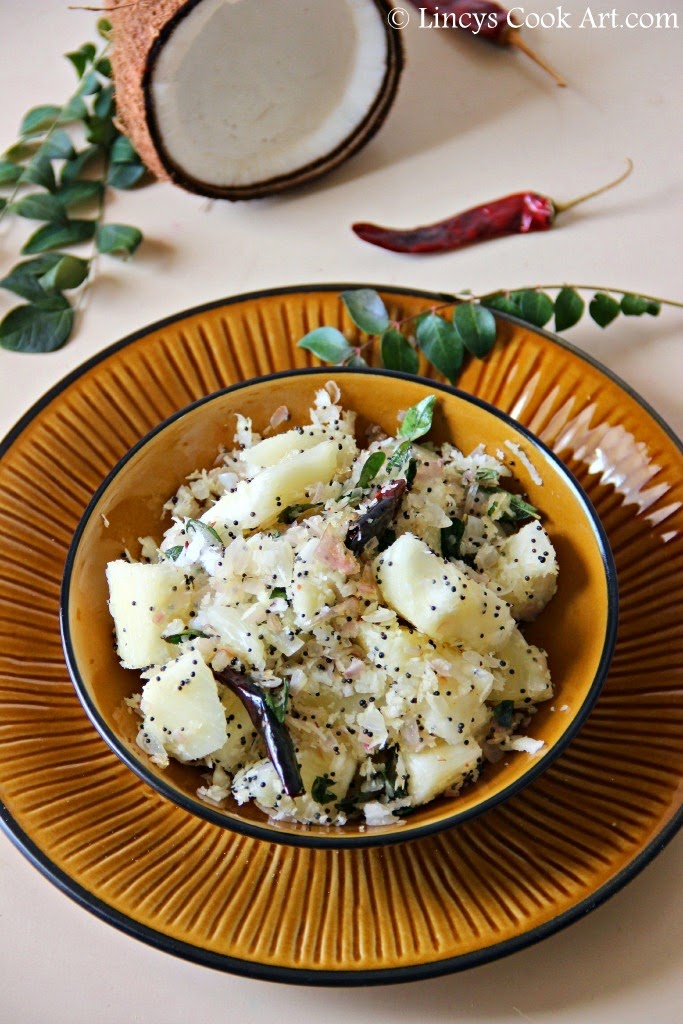 Thalicha Kappa/ Coconut Kappa/ Tempered Tapioca ~ Lincy's Cook Art