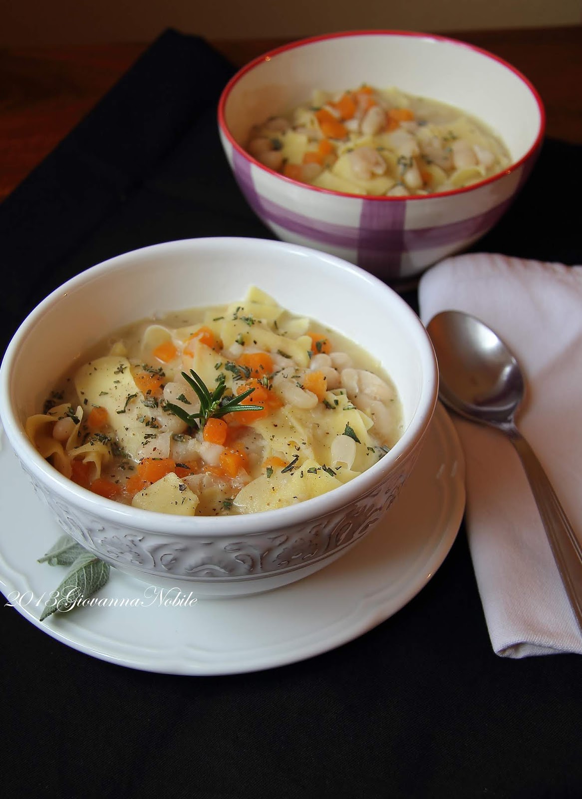 Minestra con fagioli cannellini e pasta fresca all'uovo - la cuoca ...