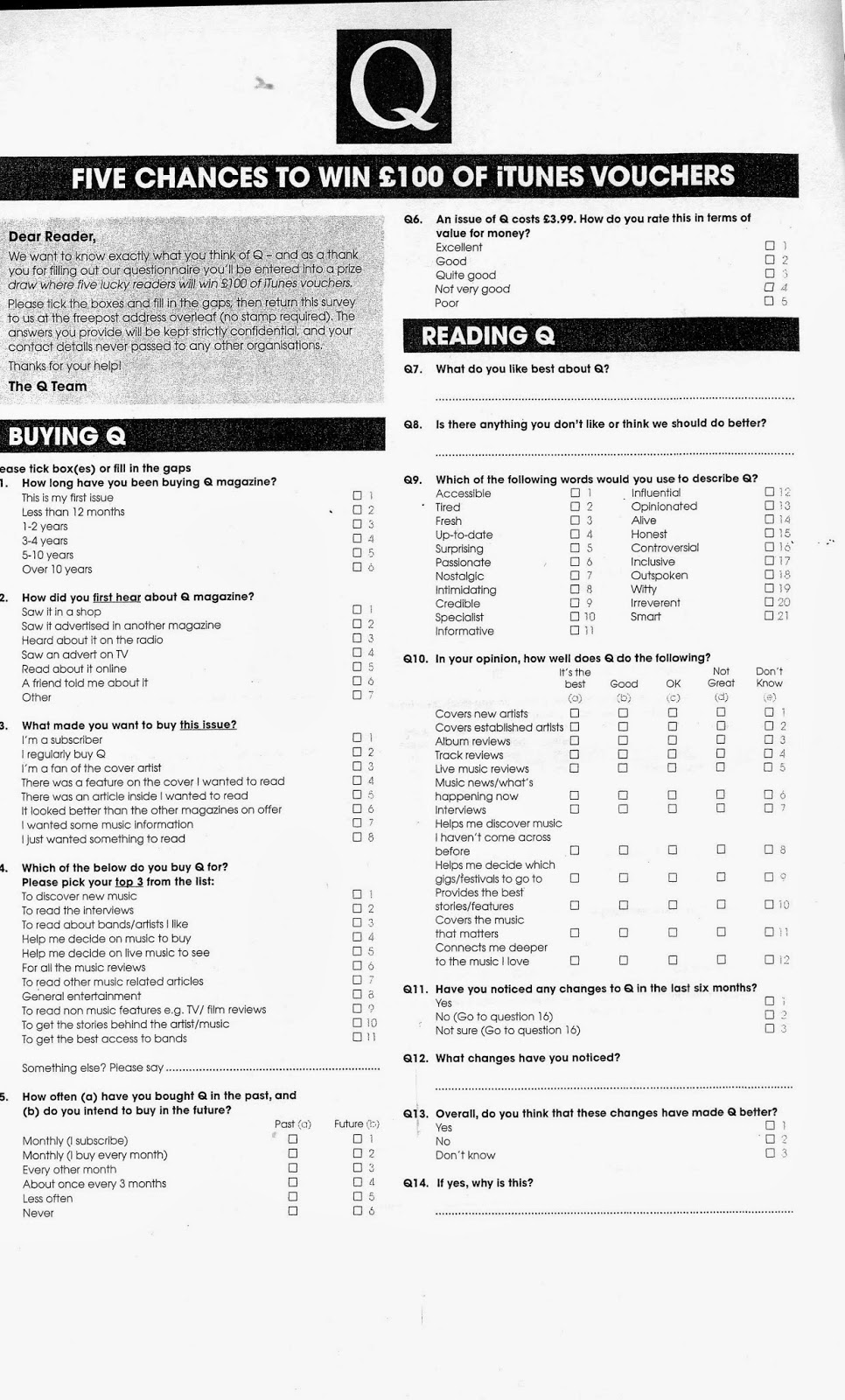 Beth Wood AS Media : Existing Questionnaire Research