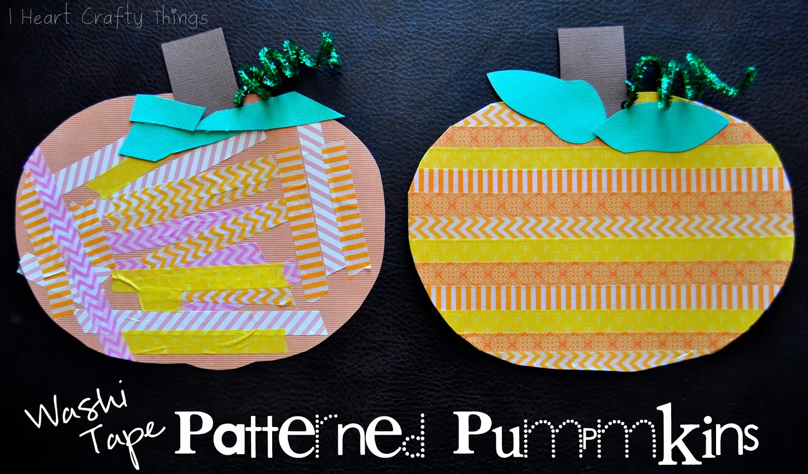 Washi Tape Patterned Pumpkins - I Heart Crafty Things