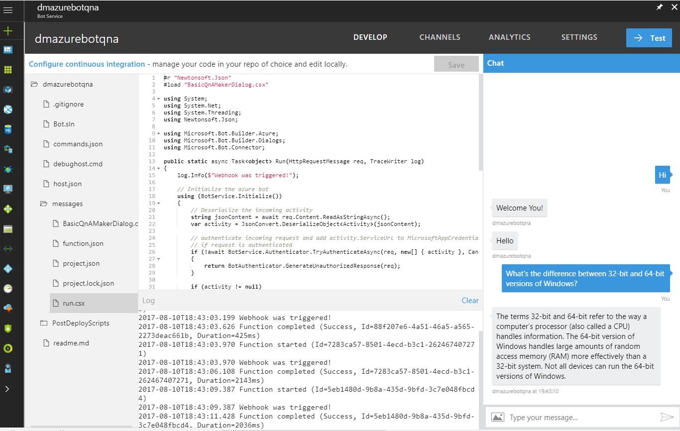 Microsoft Dynamics CRM & Microsoft Azure -Learn The Ropes: How to Create an Azure Bot using QnA ...