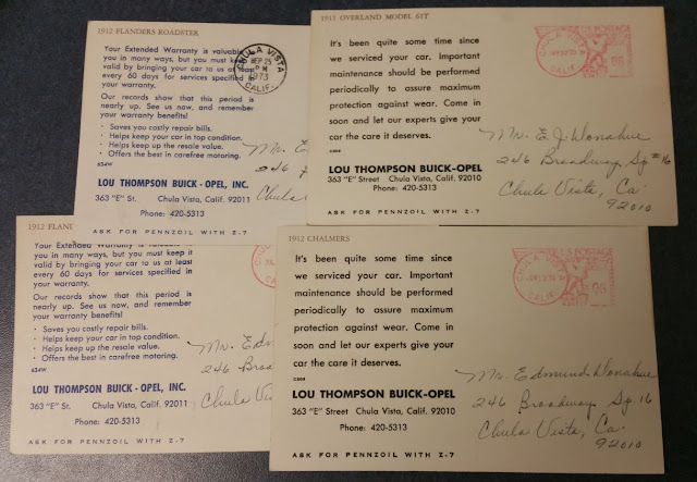 Just A Car Guy: car service notification postcards, they were the way ...