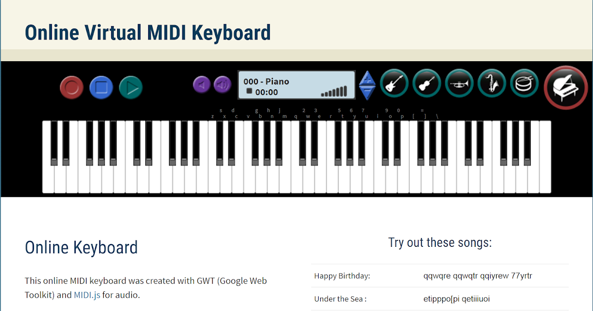 Sharing Knowledge: Online Keyboard Piano & Synth