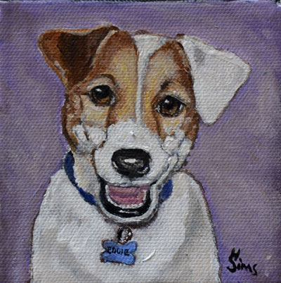 Original Art by Heather Sims: Face 21 Jack Russell Terrier, Eddie ...