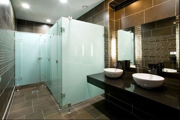 Frosted Glass Toilet Partitions