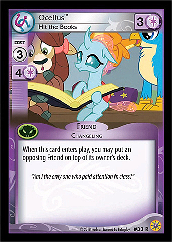 My Little Pony Ocellus, Hit the Books Friends Forever CCG Card | MLP Merch