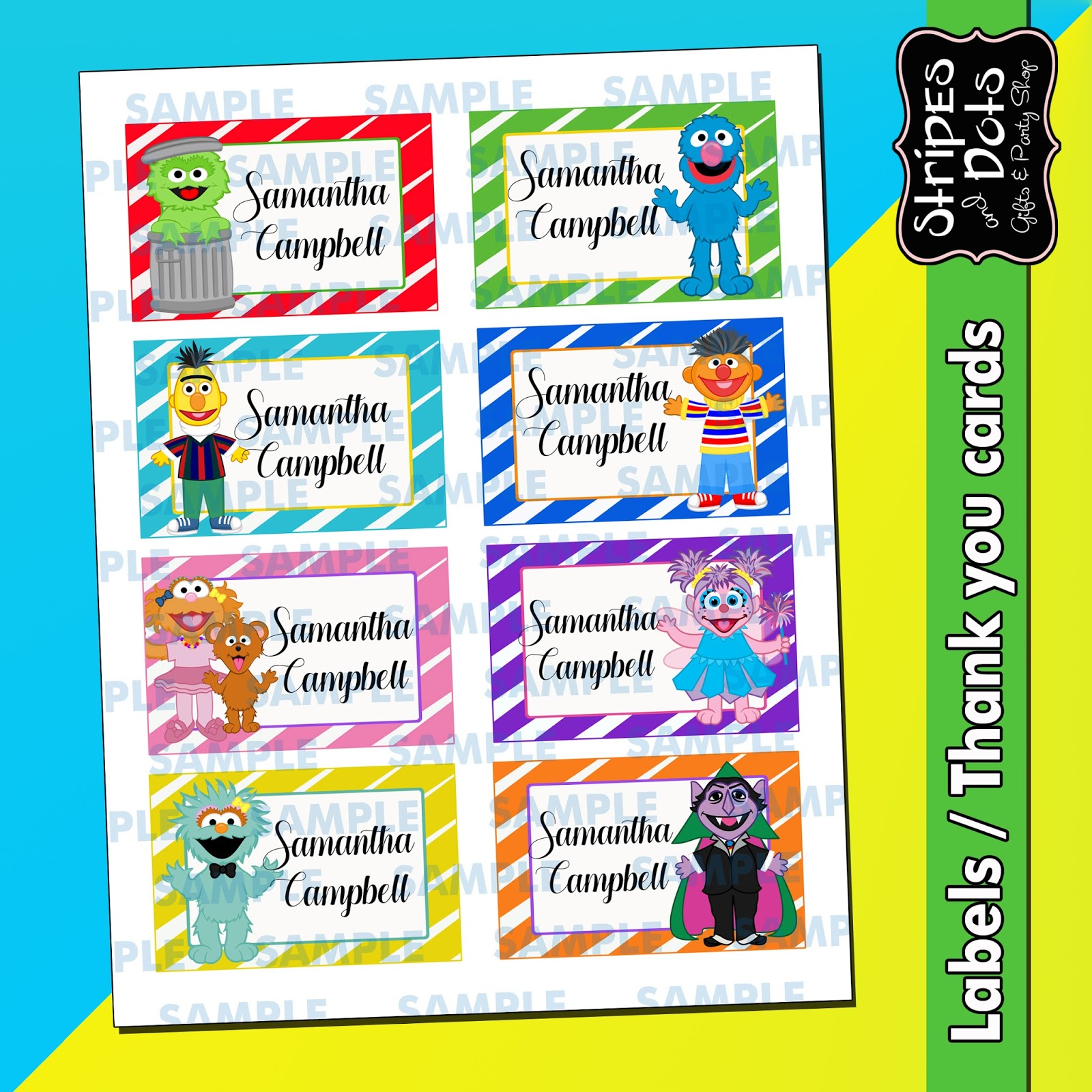 The Childrens Zone Digi Designs: Sesame St School Labels / Etiquetas de ...