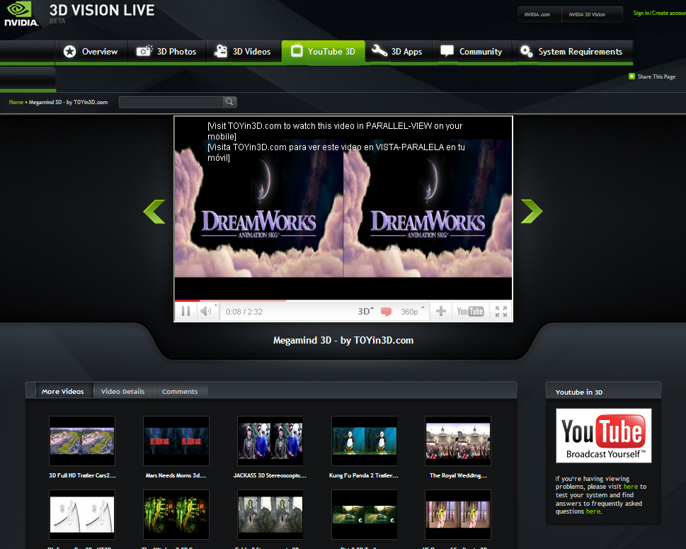TOYin3D 3D Marketing: NVIDIA 3D Vision Video Now Available on YouTube ...