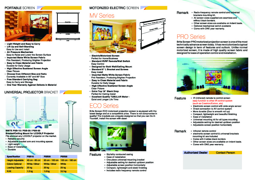 Hitachi Projector Indonesia: Brochure Brite Screen