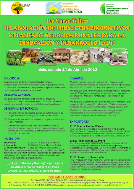 ECCA RURAL: 1er Curso-Taller: "Elaboración de Proyectos Productivos y ...