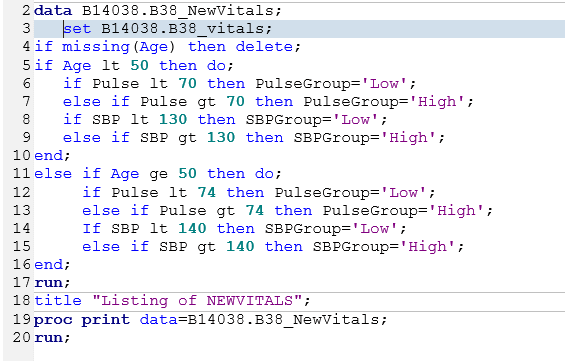 SAS Assignment: Learning SAS Through Program