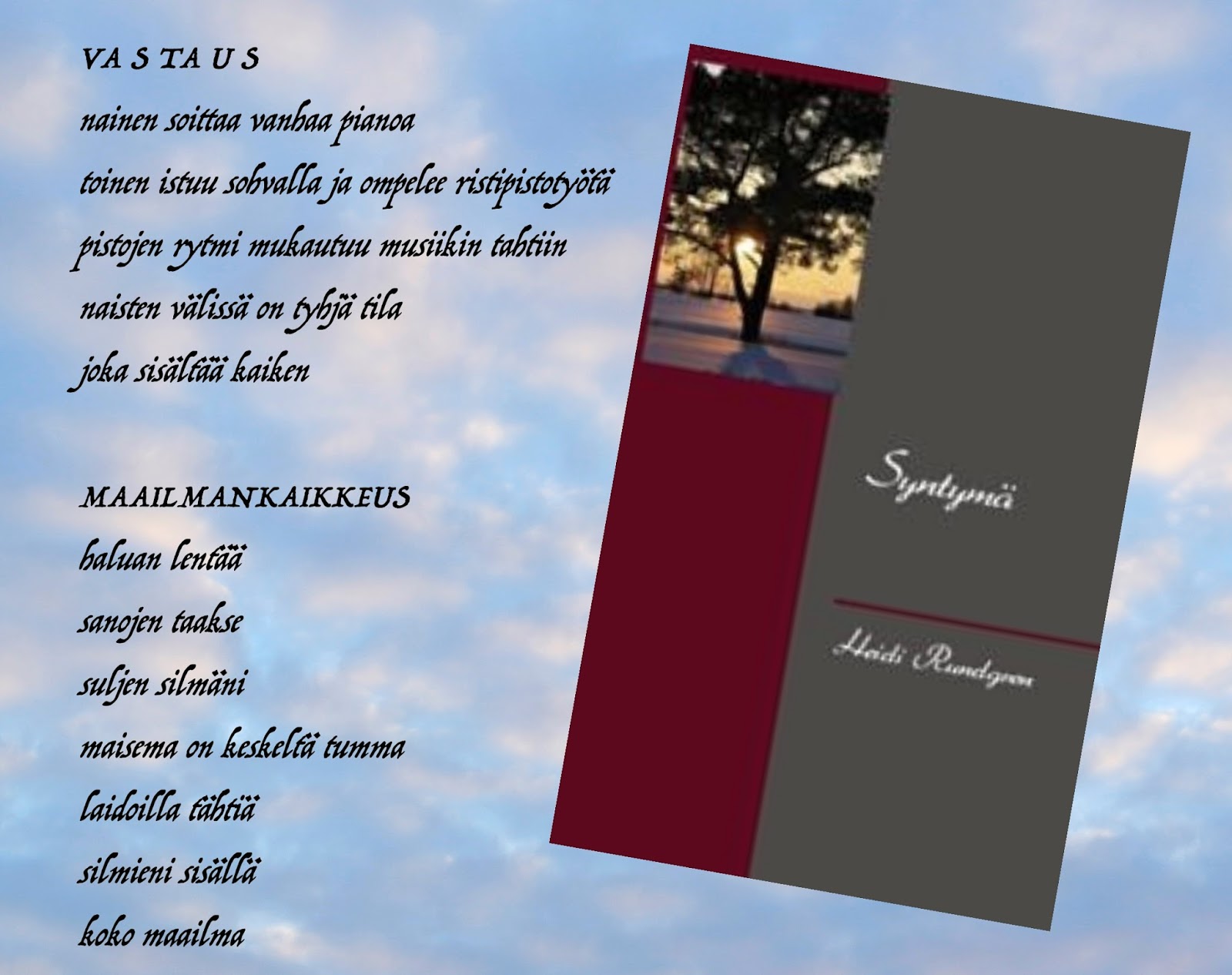 Kirja vieköön!: Heidi Rundgren - Syntymä