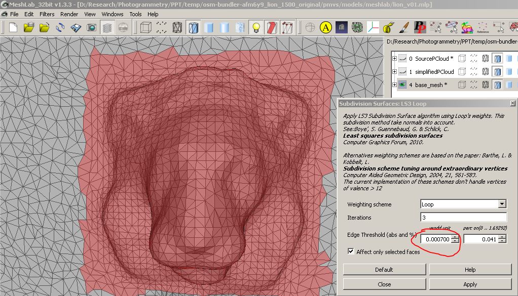 RU photogrammetry: Преобразование облака точек в геометрию : MeshLab