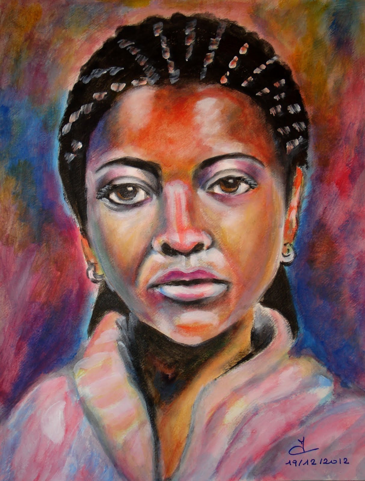 Portraits par Josette, acrylique, pastel, fusain.: portraits de femmes ...