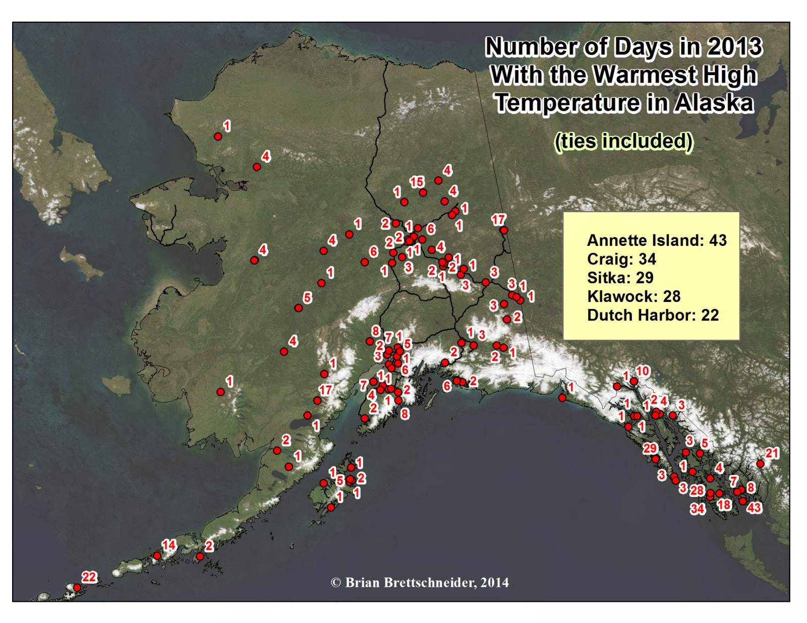 Deep Cold: Alaska Weather & Climate: Warm and Cold Spots in 2013