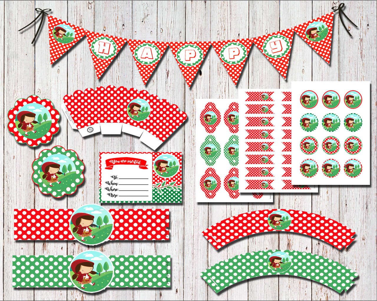 FREE Little Red Riding Hood Party Printables - PartYourself